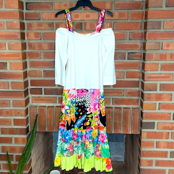 Jams World | Dresses | Jams World Medium Maxi White Tropics Dress Rare ...